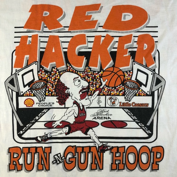 Fruit of the Loom | Shirts | Vtg Red Hacker Basketball Runngun Hoop ...